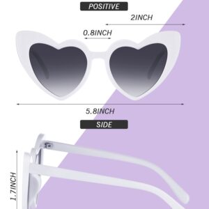 Flutesan 15 Pairs Heart Sunglasses Bachelorette Sunglasses Heart Shaped Sunglasses Bachelorette Party Supplies for Women(White)