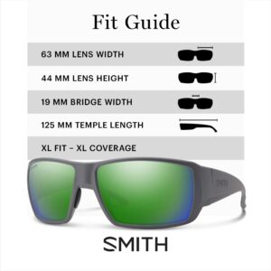 SMITH Guide’s Choice XL Sunglasses – Extra Large Performance Sports Active Sunglasses for Biking, Fishing & More – For Men & Women – Matte Cement + Green ChromaPop Glass Polarized Mirror Lenses