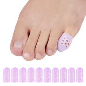 10 pieces - breathable gel toe protector, great to cushion toe and provides pain relief from corns, blisters, missing or ingrown toenails for woman and man