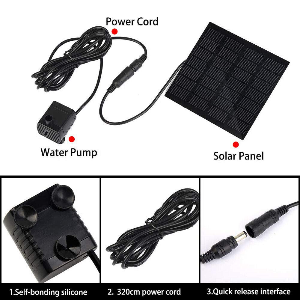 Hovico Solar Fountain - Panel Water Pump for Bird Bath Solar Panel Kit Outdoor Fountain for Outdoor Small Pond, Patio Garden and Fish Tank