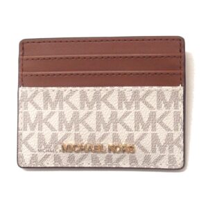 michael kors large card holder wallet leather vanilla, 35f8gtvd3b