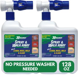 30 seconds spray & walk away hose end sprayer | 2 pack | roofs composite shingles asphalt | 64 fl. oz.