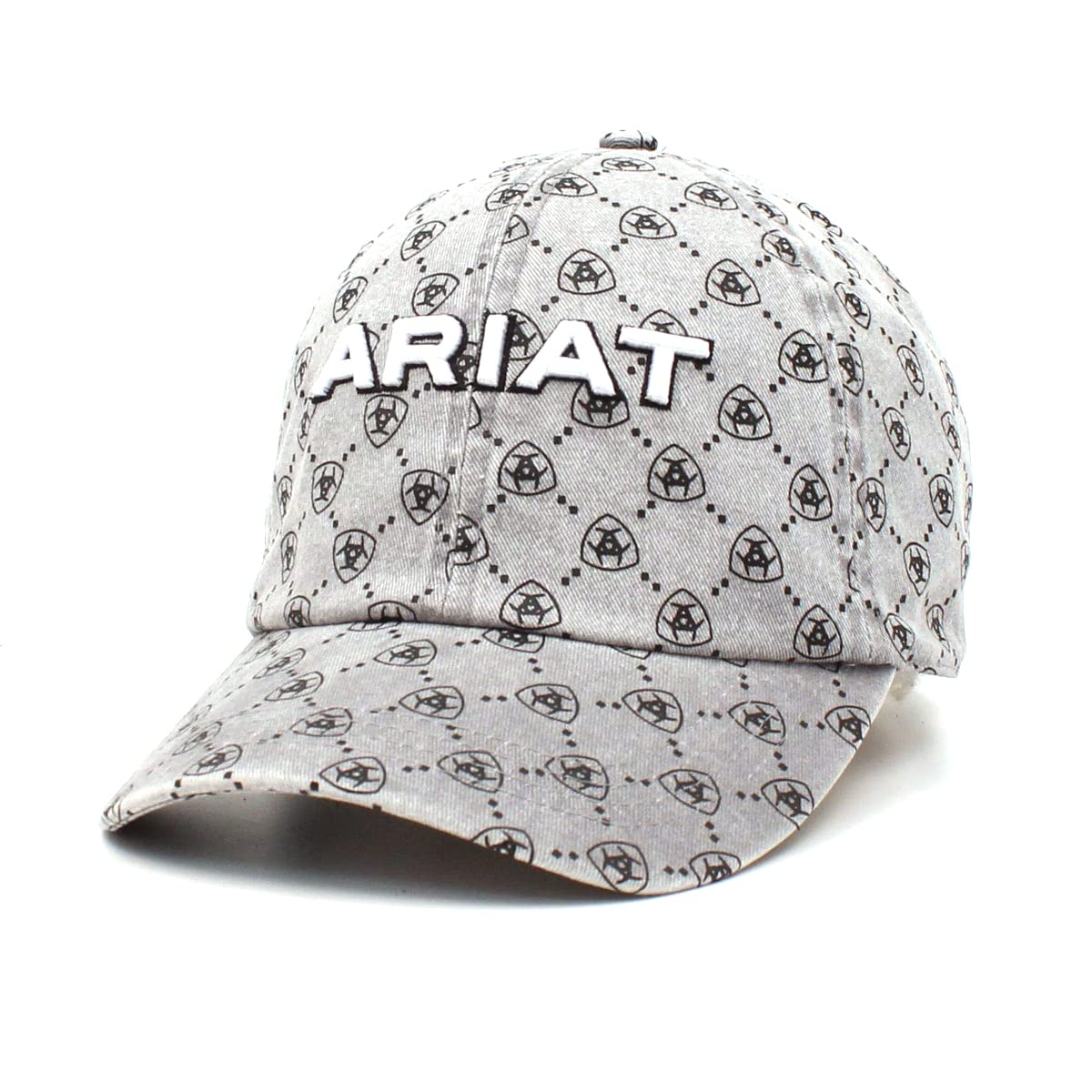 ARIAT Women's Grey Pattern Ponytail Cap with Hook and Loop Closure