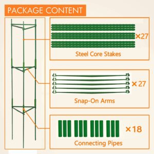 4ft 3-Pack Tomato Cage for Garden Plant Cages, Up to 48inch Plant Supports Tomato Trellis Stakes for Potted Plants, Heavy Duty Tomato Cages Cucumber Trellis for Garden Vertical Climbing Plants Flowers