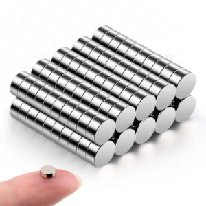 100pcs small magnets, 5x2 mm mini tiny round magnets, micro neodymium magnets for crafts, miniatures, refrigerator, whiteboard, nail cutter