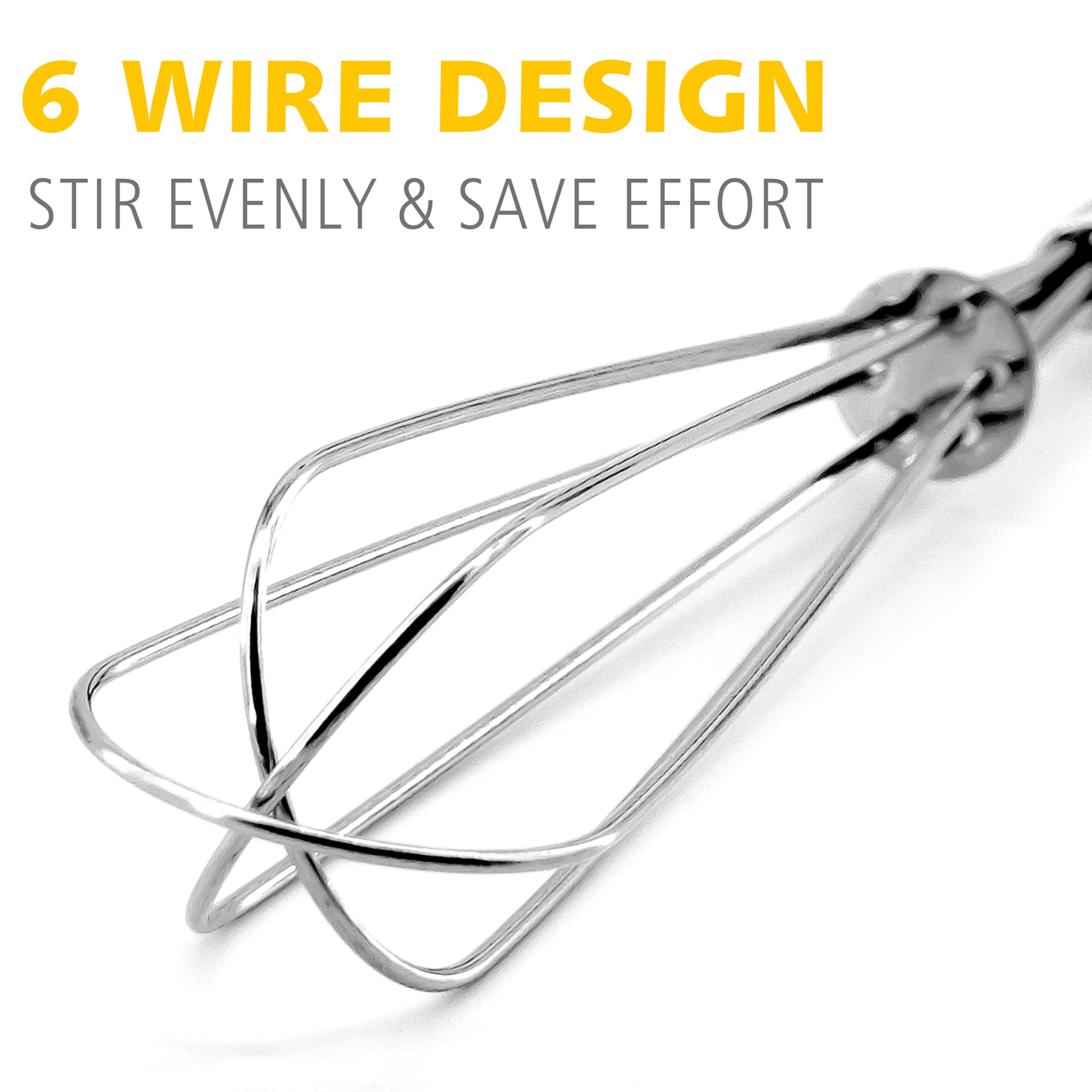 Anaeat Mini Wire Whisks, Set of 2 Portable Stainless Steel Kitchen Tiny Whisk & Egg Beater with Thick Wire - Sturdy Small Mixing Balloon for Cooking, Blending, Whiping, Beating and Stirring (5" + 7")