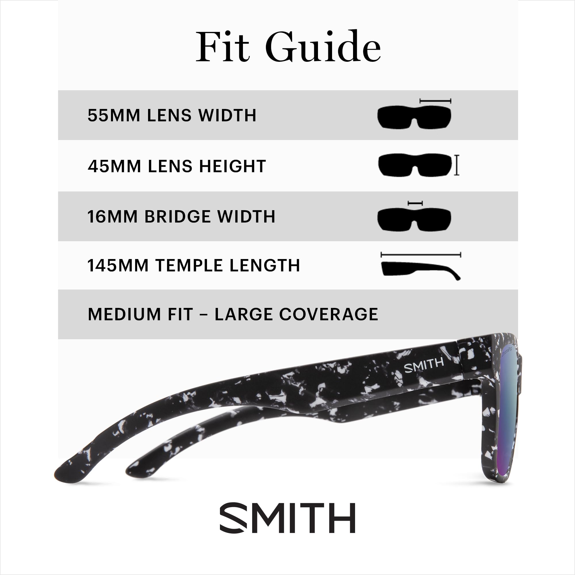 SMITH Lowdown 2 Sunglasses with ChromaPop Lenses – Performance Sports Active Sunglasses For Running or Everyday Wear – For Men & Women – Matte Black Marble + Polarized Violet Mirror Lenses