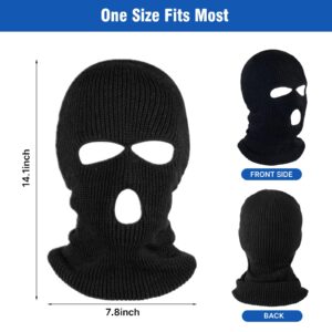 3 Hole Winter Knitted Mask, Outdoor Sports Full Face Cover Ski Mask Warm Knit Balaclava for Adult