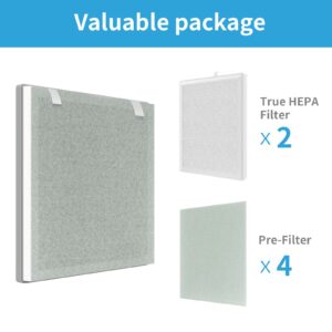 GoKBNY Vital 100 True HEPA Replacement Filter Compatible with Vital 100 Purifier, Part Number Vital 100-RF, Two(2) 3-In-1 HEPA Filters + Four(4) Extra Pre-Filters