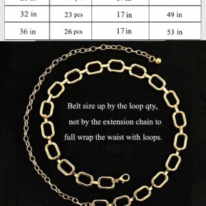 TOPACC Gold Chain Belts for Women Dresses Thick Metal Link Circle Waist Chains Belt for Jeans Skirt Girls Fashion