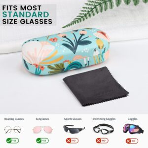 molshine Hard Shell Sunglasses Case,Classic Large Glasses Case for Women Men,Sunglass Eyeglasses (Green)