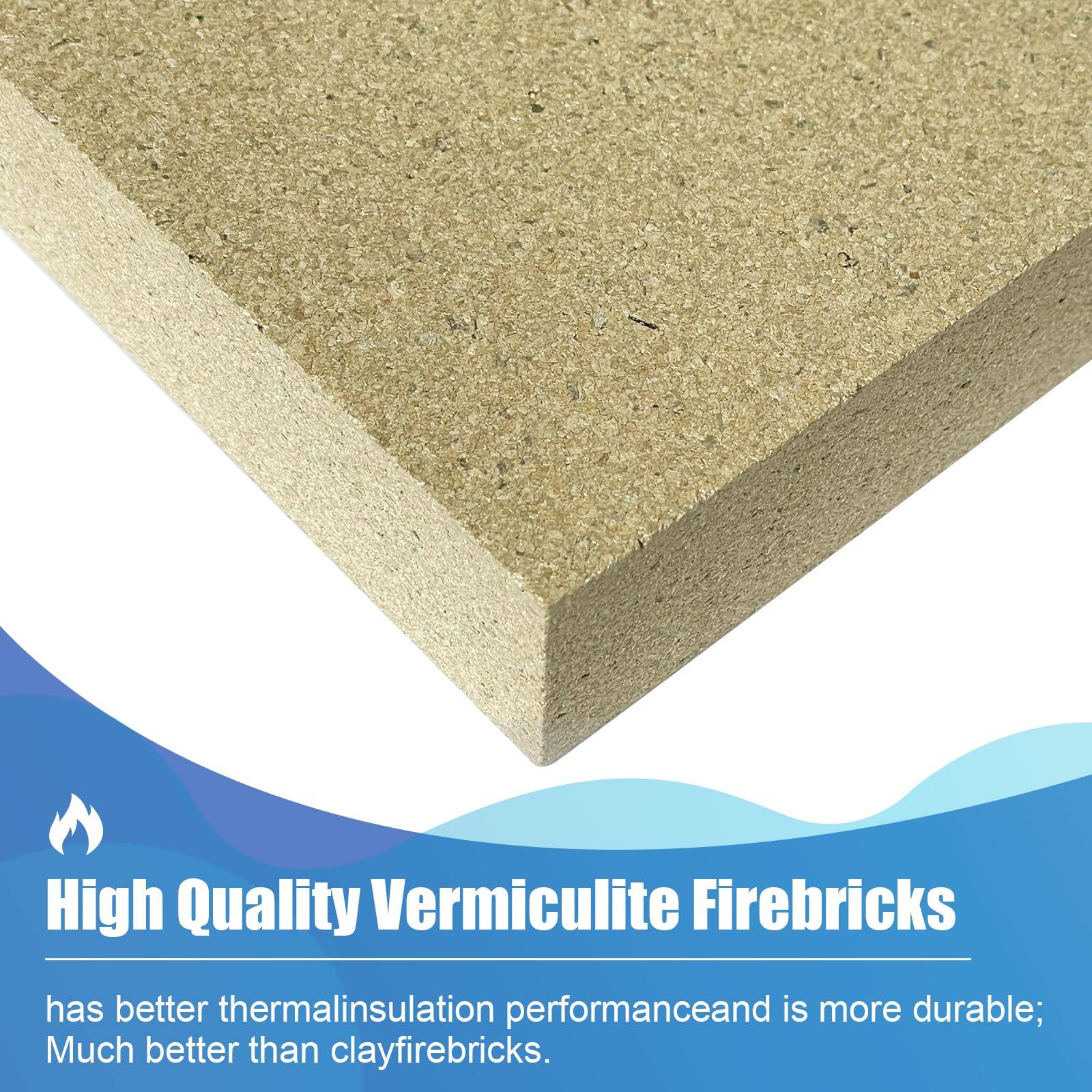 Woodstove Firebricks, Upgrade Fire Bricks Replacement for US Stove FBP6, Size 9" x 4-1/2" x 1-1/4", 6-Pack