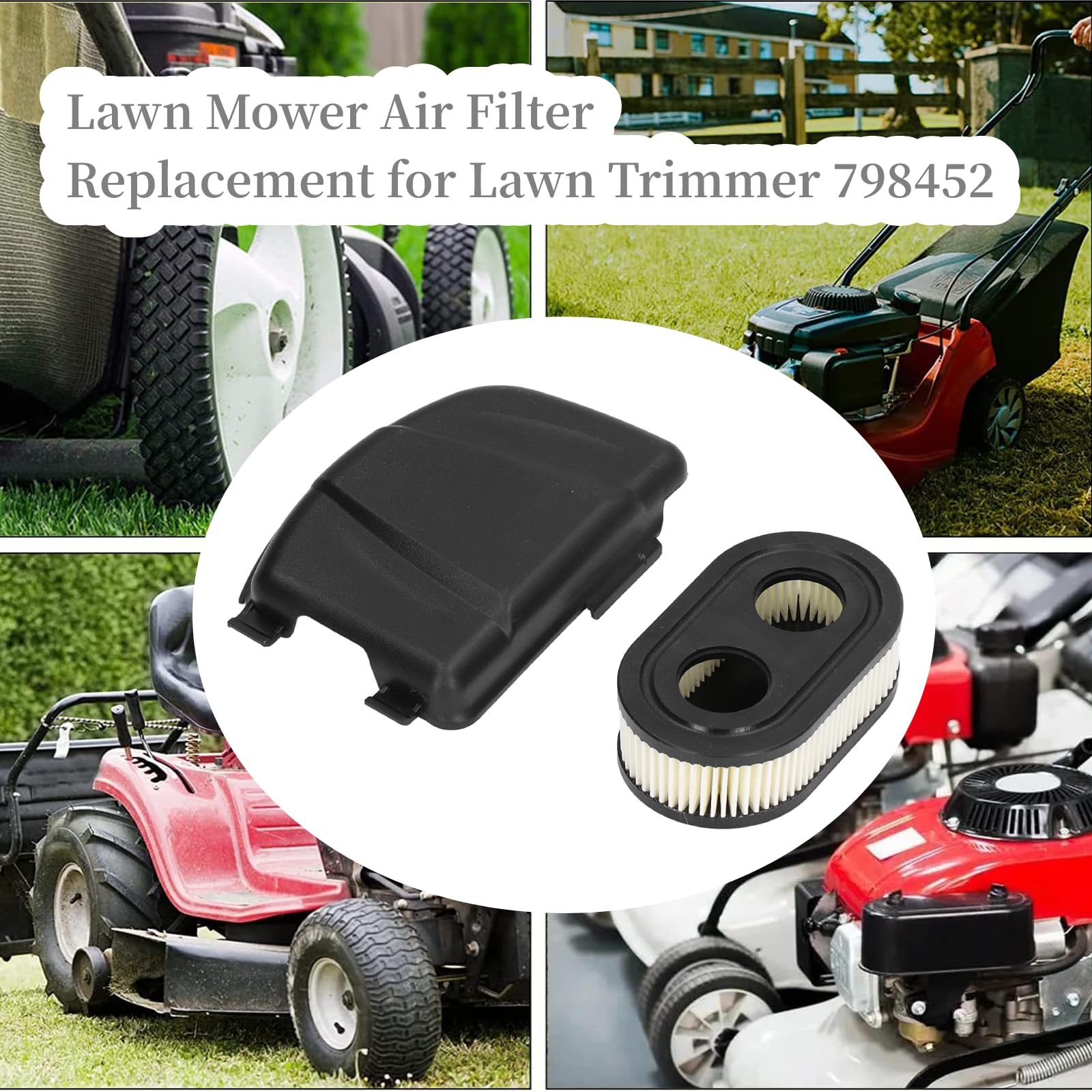 Air Filter 798452 Air Cleaner Cartridge Filter, Lawn Mower Air Cleaner Replacement Filters 798452 Series Engine for Garden