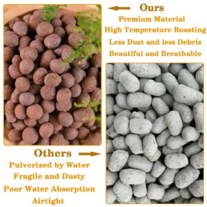 Legigo 10 LBS Organic Expanded Clay Pebbles, 4mm-16mm Lightweight Clay Leca Balls for Plants, Natural Hydroton Clay Pebbles for Hydroponic & Aquaponics Growing, Orchid Potting Mix, Drainage, Terrarium