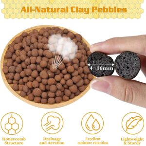 Legigo 10 LBS Organic Expanded Clay Pebbles, 4mm-16mm Lightweight Clay Leca Balls for Plants, Natural Hydroton Clay Pebbles for Hydroponic & Aquaponics Growing, Orchid Potting Mix, Drainage, Terrarium