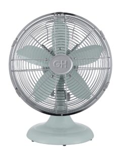 good housekeeping all-metal 12” retro table fan in breezewave