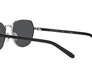 Vogue Eyewear Woman Sunglasses Silver Frame, Dark Grey Lenses, 53MM