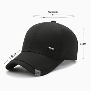 talajee Mens Women Cotton Baseball Cap Summer Adjustable Dad Hat Plain Black Trucker Hat Golf Low Profile Hat (Black)