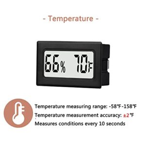 12 Pack Mini Small Digital Hygrometer Thermometer Indoor Temperature and Humidity Meter Gauge with Temp Humidity Sensor Monitor Fahrenheit (℉) for Jars,Home,Room