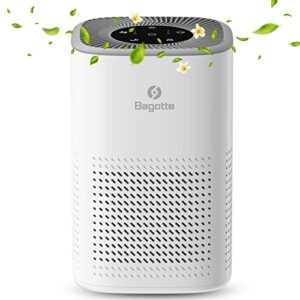 air purifier for home large room,bagotte true h13 hepa air purifier up to 880 ft² in |3-stage filtration air cleaner|remove 99.97% to 0.3mic|ozone-free