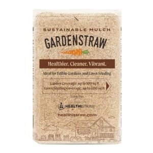 healthistraw gardenstraw, 3 cu ft, all-natural mulch for vibrant gardens, vegetables lawn seeding - water-conserving, weed-suppressing wheat straw - sustainably sourced, thoroughly cleaned