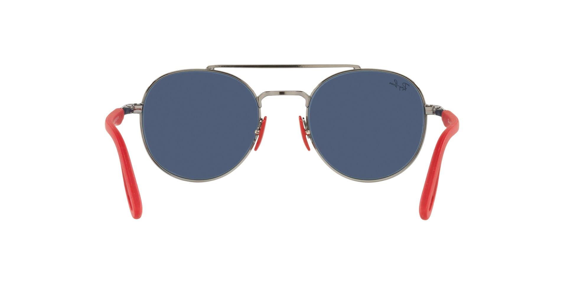 Ray-Ban RB3696M Scuderia Ferrari Collection Round Sunglasses, Gunmetal/Dark Blue, 51 mm