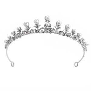 yadirf women luxury wedding bridal pearl crown diana hair band headdress tiara for wedding quinceanera pageant prom party birthday