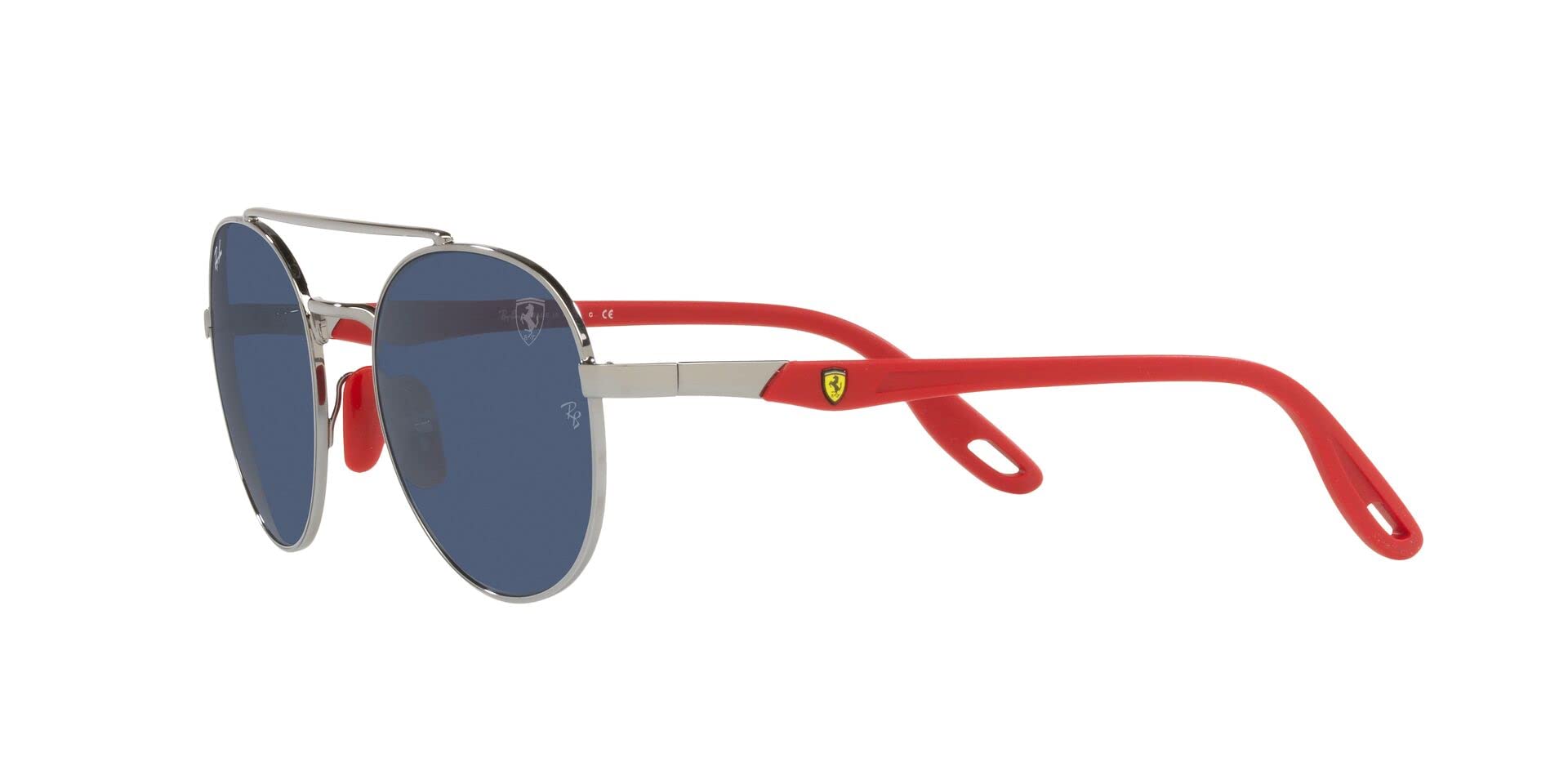 Ray-Ban RB3696M Scuderia Ferrari Collection Round Sunglasses, Gunmetal/Dark Blue, 51 mm