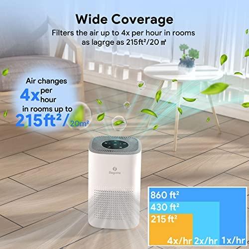 Air Purifier for Home Large Room,Bagotte True H13 HEPA Air Purifier Up to 880 Ft² in |3-Stage Filtration Air Cleaner|Remove 99.97% to 0.3mic|Ozone-Free