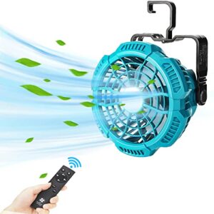 yex-bur for makita fan, for makita fans portable 18v, ceiling tent fan with hanging hook, remote, 300lm led light cordless battery operated fan for camping car repairing emergency