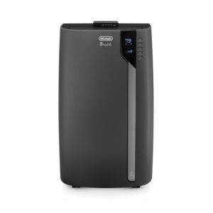 de'longhi pinguino portable air conditioner, dark gray - for rooms up to 500 sq. ft. - cooling, dehumidifying & fan modes - easy to use - washable filter included