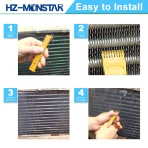 HZ-MONSTAR 2Pcs Air Conditioner Condenser Fin Comb Set, FCR6 Ring Fin Comb and Air Conditioner Condenser Brush, Condenser Fin Comb Brush Repair Tool, Straighten Evaporator Condenser for Condenser Coil