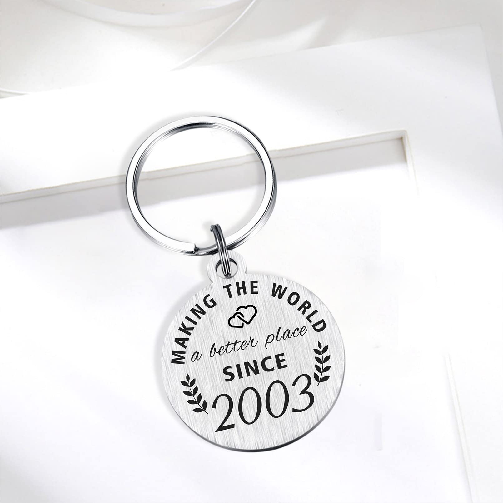 ABNTY 21st Birthday Gifts for Women Men, 21 Year Old Birthday Keychain, Born in 2003 Gifts, 2003 Birthday Decorations