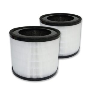 pureburg hs-1943 true hepa filters compatible with crane ee-5069 air purifier replace part hs-1943,2-pack h13 3-stage filtration activated carbon 2-in-1