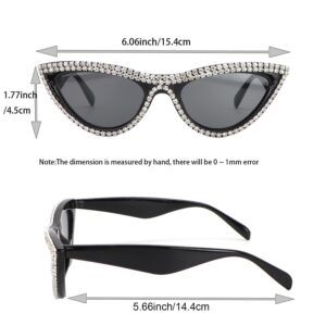 FUPRECIOUS Cat eye sunglasses Cute Trendy for Women Bling Fun Rhinestone Crystal Sun Sades