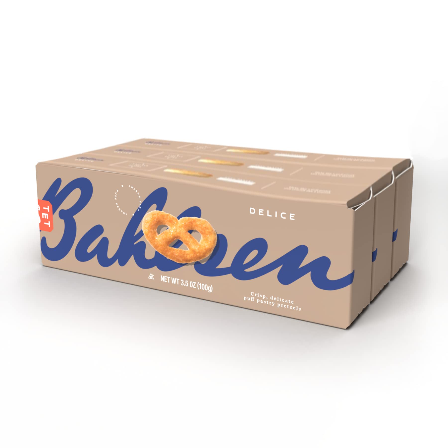 Bahlsen Delice Cookies (3 boxes) - Sweet & delicate, buttery puff pastry twists with light crispy layers - 3.5 oz boxes