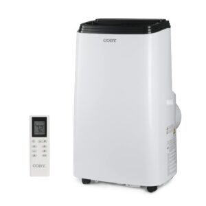 coby cbpac815 3-in-1 ac unit, dehumidifier & fan, 12,000 portable-air-conditioners, 12000 btu, white