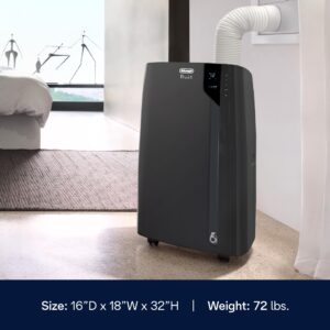 De'Longhi Pinguino Portable Air Conditioner, Dark Gray - For Rooms Up to 500 sq. ft. - Cooling, Dehumidifying & Fan Modes - Easy to Use - Washable Filter Included