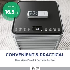 COSTWAY Portable Air Conditioner, 8000BTU Ac Unit Spaces up to 230sq.ft, with Remote Control, 24H Timer & Window Venting Kit, Sleep Mode, Suitable for Bedroom, Living Room, Office (8000BTU, Black)