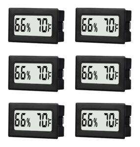 6 pack mini small digital hygrometer thermometer indoor temperature and humidity meter gauge with temp humidity sensor monitor fahrenheit (℉) for jars,home,room