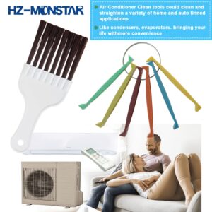 HZ-MONSTAR 2Pcs Air Conditioner Condenser Fin Comb Set, FCR6 Ring Fin Comb and Air Conditioner Condenser Brush, Condenser Fin Comb Brush Repair Tool, Straighten Evaporator Condenser for Condenser Coil