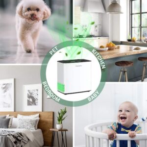 HEPA Air Purifier for Home, Elechomes P1801 Air Cleaner with Auto Mode, Air Quality Sensor, Removes 99.97% Dust Smoke Pet Dander, 22dB Ultra-Quiet, White