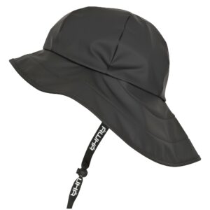 awha souwester, rain hat black/unisex - waterproof cap with wide brim and earflaps