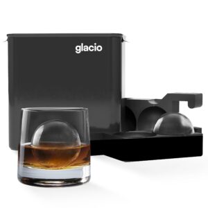 glacio clear ice ball maker - crystal clear 2.4-inch ice spheres - perfect for whiskey enthusiasts and cocktail aficionados