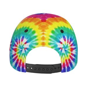 BCQJNB Tie Dye Rainbow Baseball Cap Snapback Hats Adjustable Trucker Hat for Men Women