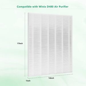 Nyingchi D480 Replacement Filter D4, Compatible with Winix D480 Air Purifier, D4 Filter,Part No. 1712-0100-00, Includes H13 Grade True HEPA and Activated Carbon Filters(2+8)