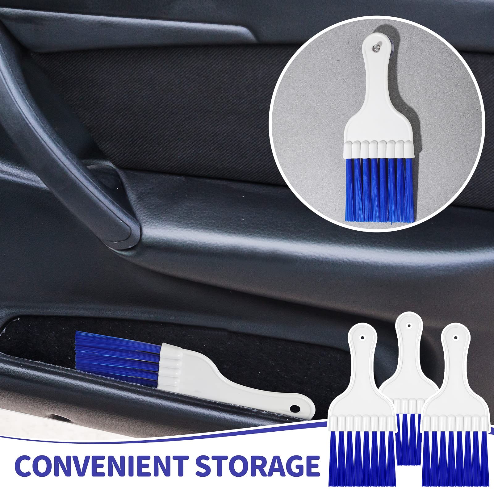 4 Packs Air Conditioner Condenser Cleaning Brush Refrigerator Coil Brush HVAC Coil Cleaner Brush Small Plastic Whisk Brush (Blue)