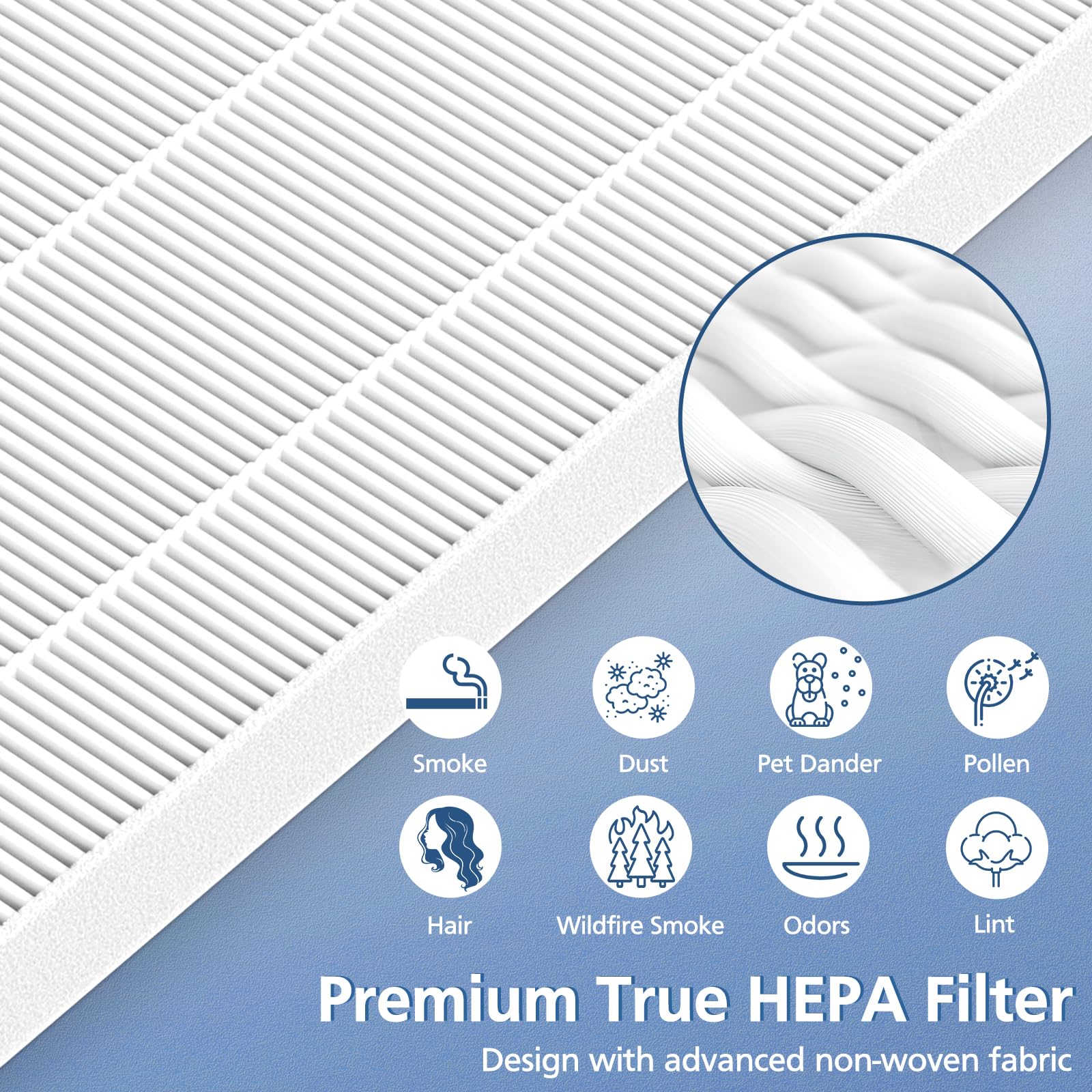 116130 True HEPA Replacement Filter H for Winix 5500-2 AM80 Air Purifier, 2 Pack H13 Grade True HEPA Filter