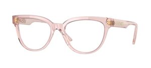 versace ve3315-5339 eyeglass frame transparent pink w/demo lens 54mm