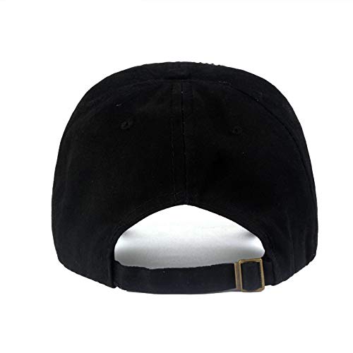 LUCKYBUNNY Women Bling Baseball Cap with Flower, Vintage Adjustable Low-Profile Dad Hat Sport Strapback Caps for Ladies Black